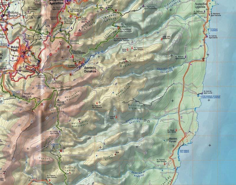 Naxos - Anavasi Topo Map - 1 40 000