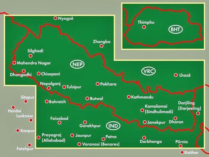 Nepal & Bhutan Road Map - F&B