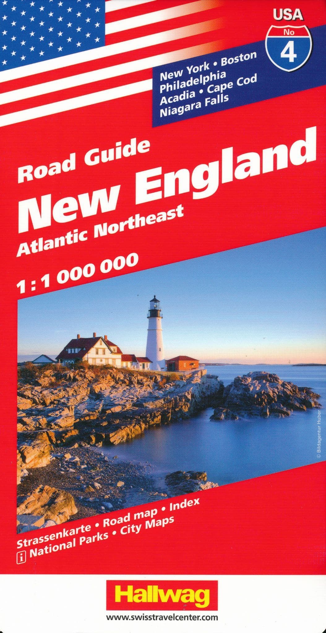 New England Driving Map - Hallwag 04