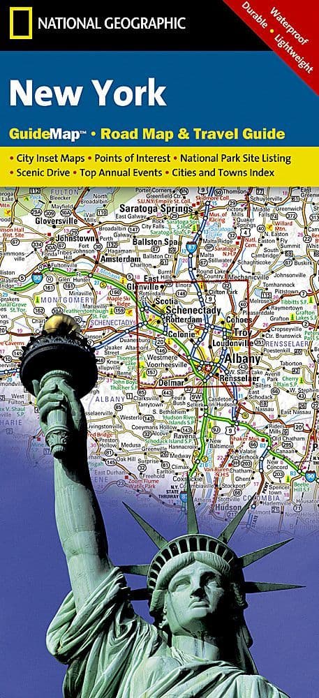 New York Travel Map National Geographic State Guide Map New York