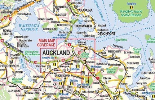 New Zealand North Island & Auckland City Map ITM