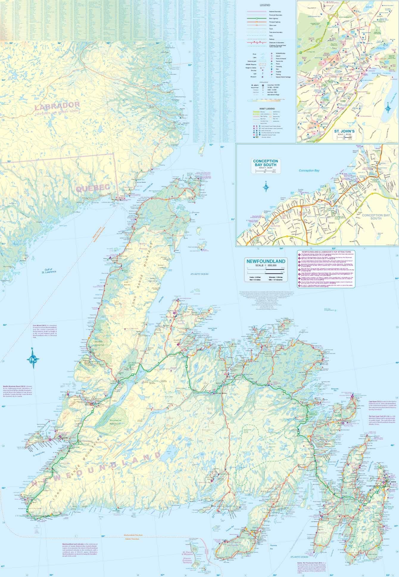 Newfoundland & Labrador Travel Map