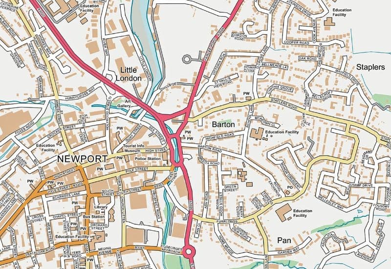 Newport - Isle of Wight Street Map