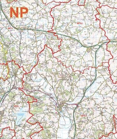 Newport - NP - Postcode Sector Wall Map
