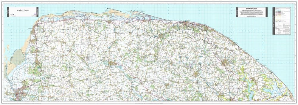 Norfolk Coast - AONB Wall Map - 2024