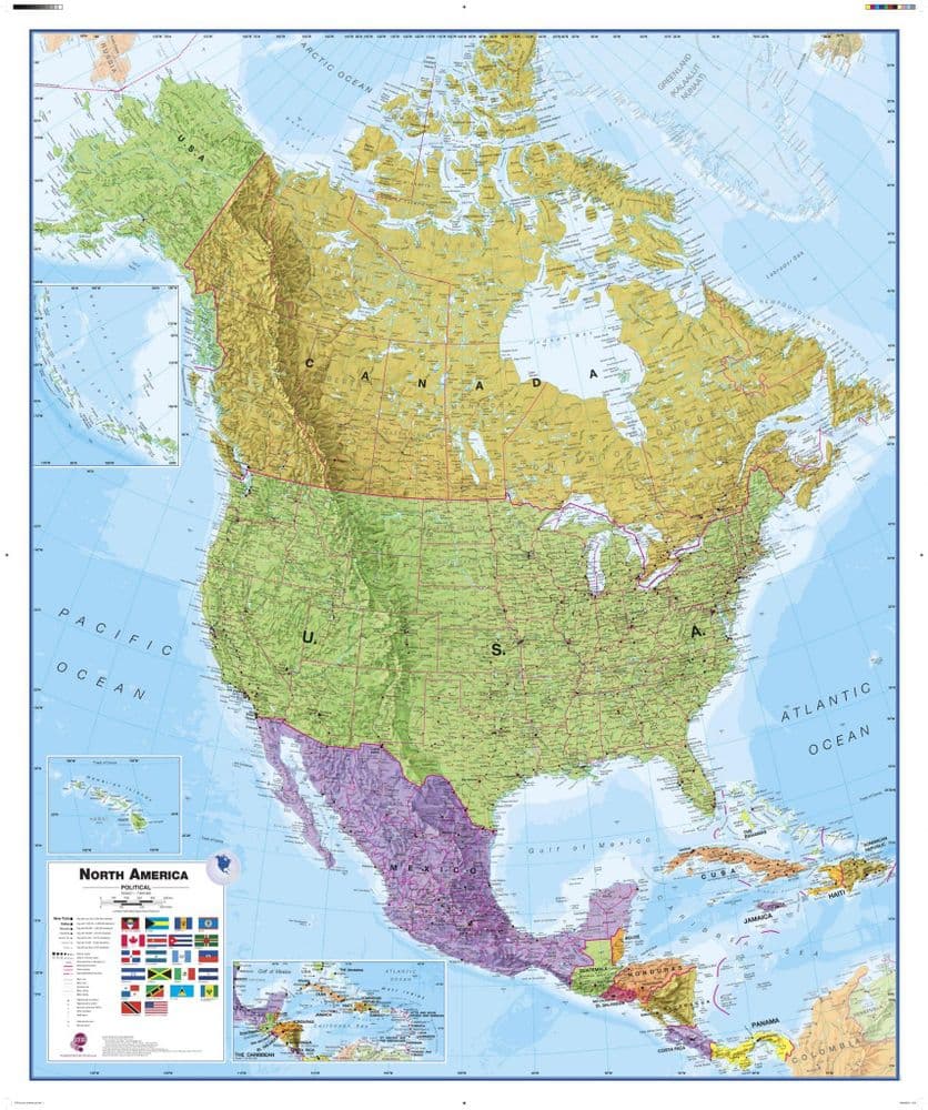 North America Political Wall Map - Maps International