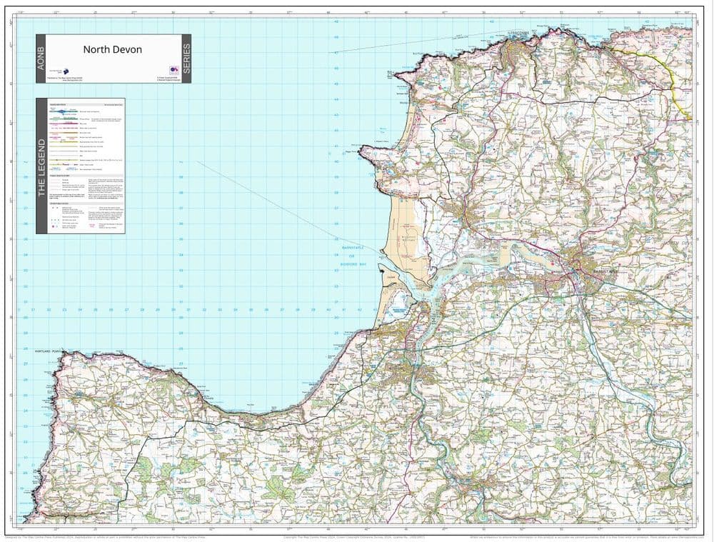 North Devon - AONB Wall Map - 2024