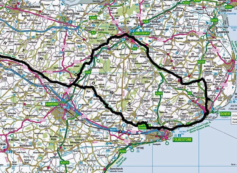 North Downs Way - Wall Map