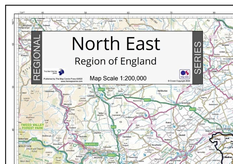 North East - Region of England Wall Map