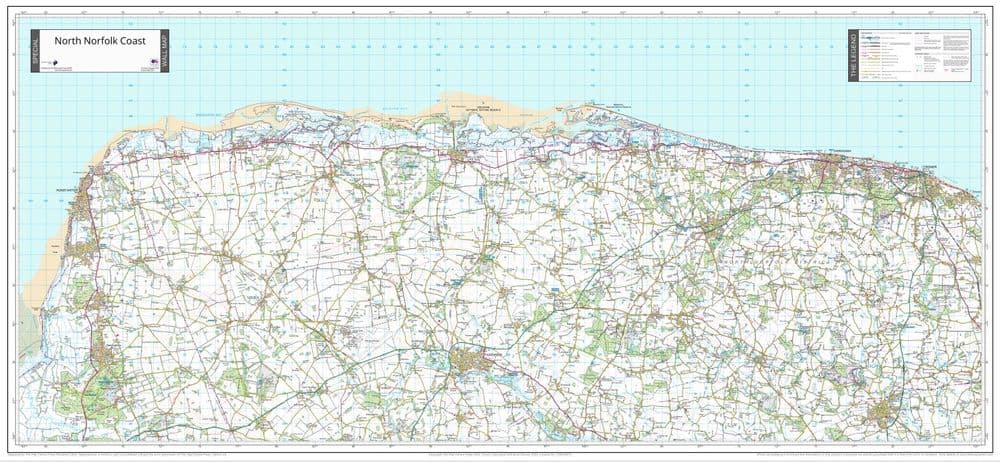 North Norfolk Coast - Wall Map - 1 50 000 - 2024