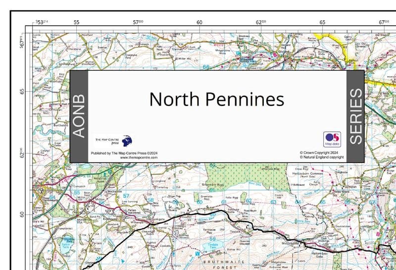 North Pennines - AONB Wall Map - 2024