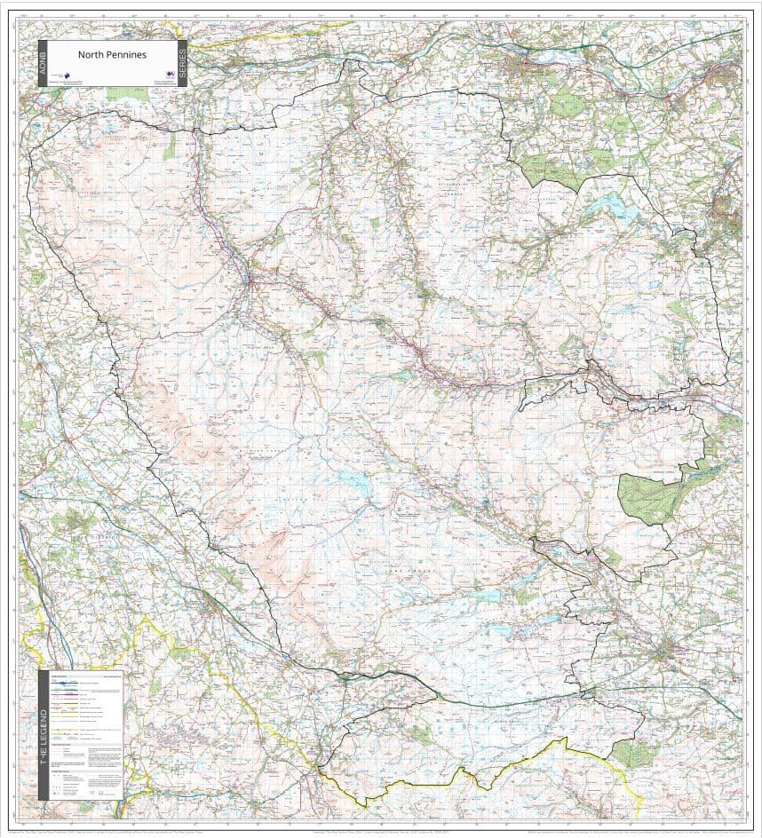 North Pennines - AONB Wall Map - 2024