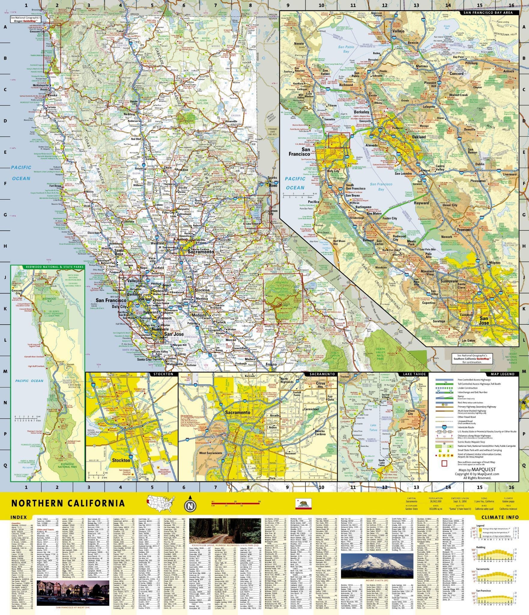 Northern California Road Map & Travel Guide GM06