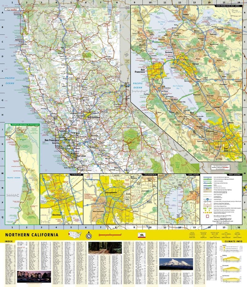 Northern California Road Map & Travel Guide GM06