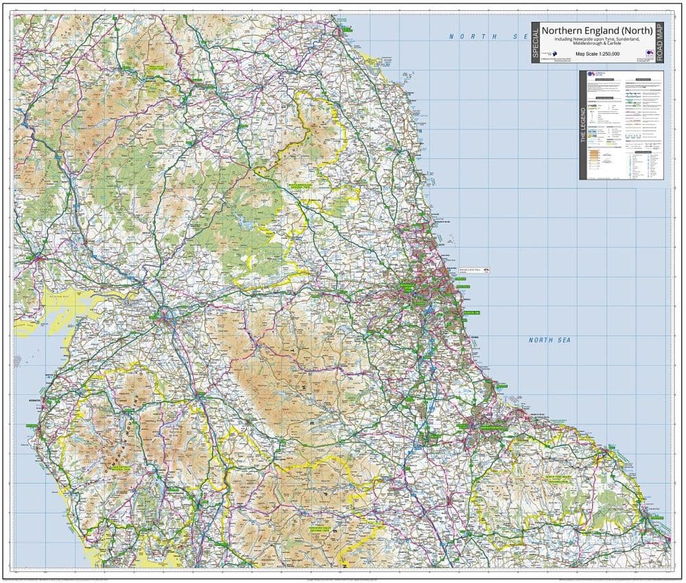 Northern England North - Special Road Map