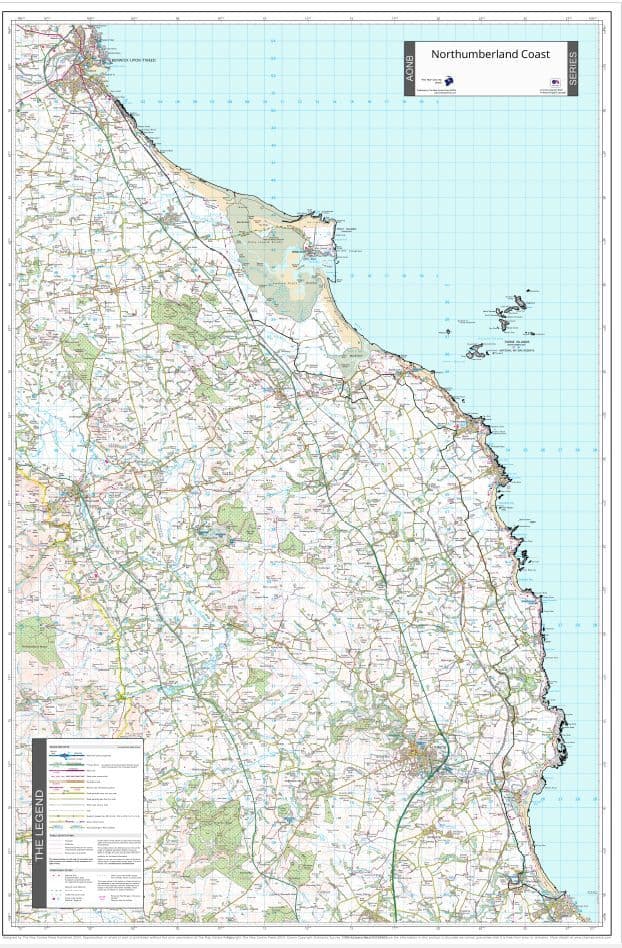 Northumberland Coast - AONB Wall Map - 2024