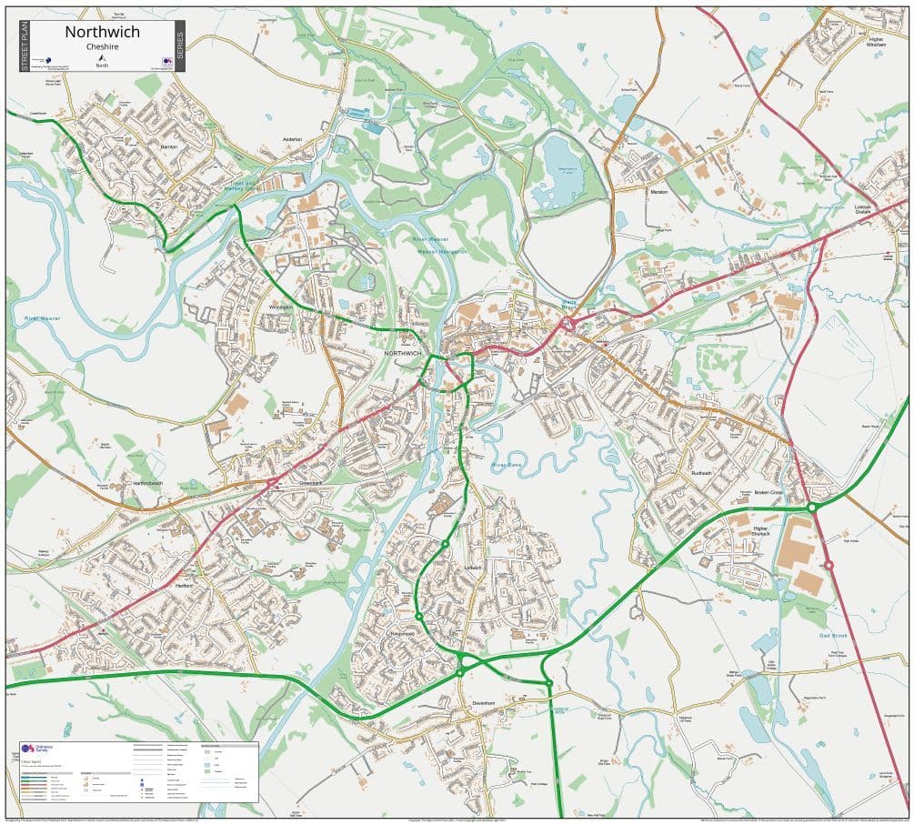 Northwich Street Map