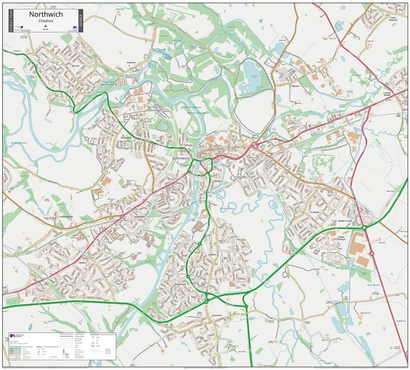 Northwich Street Map