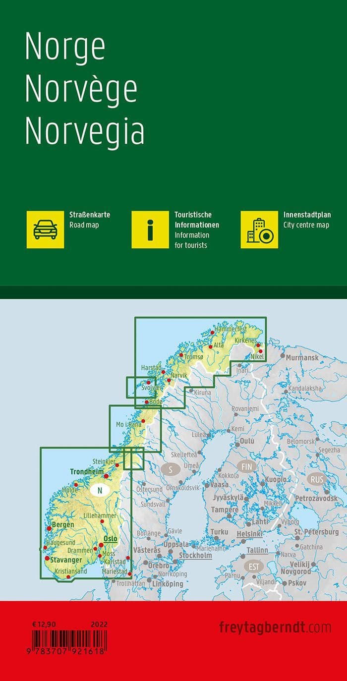 Norway Country Road Map F&B