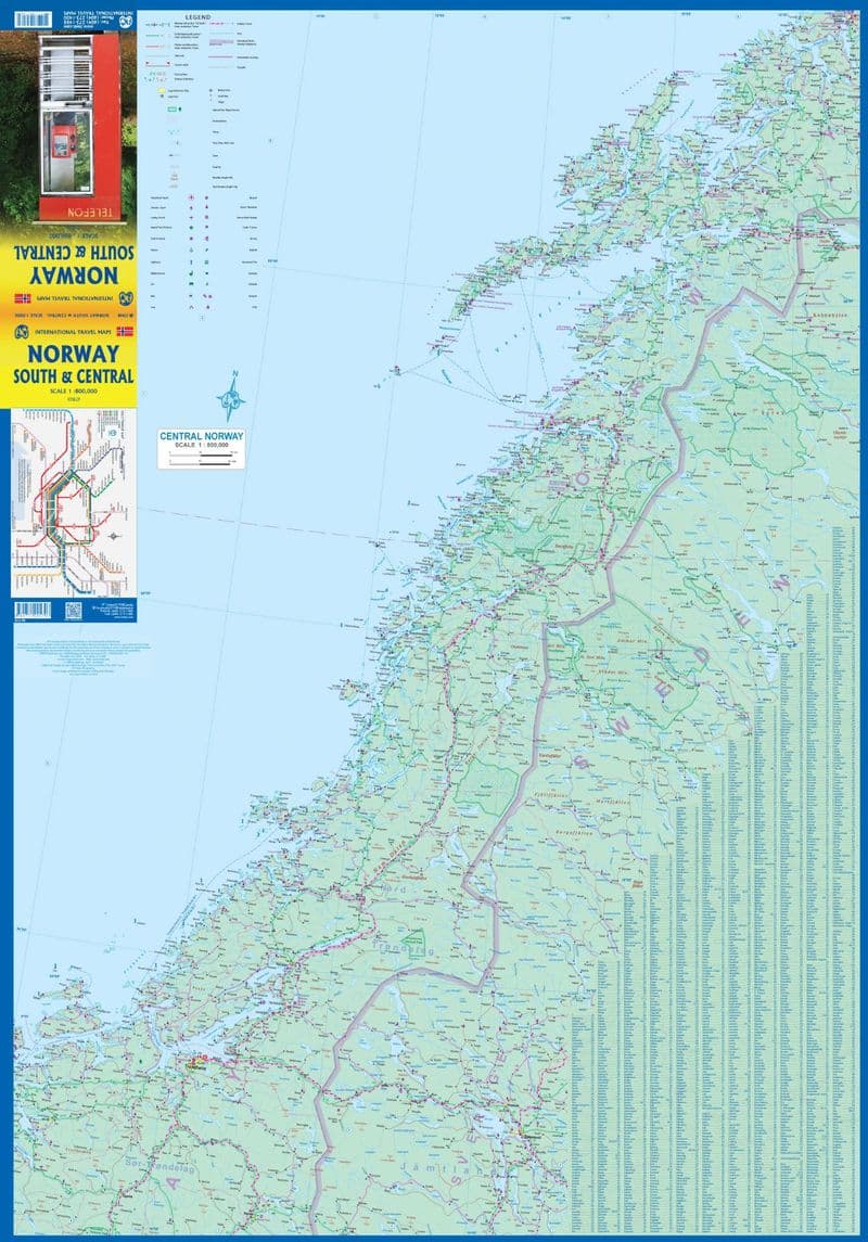 Norway South & Central - Road Map - ITM