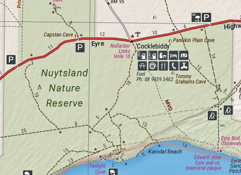 Nullarbor Plain - Western Map - Kalgoorlie to Border Village - Hema 2 178