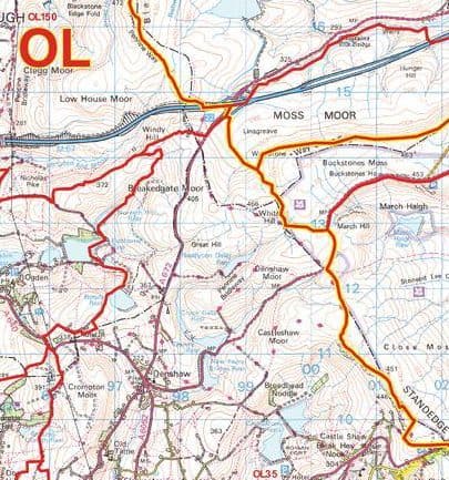 Oldham - OL - Postcode Sector Wall Map