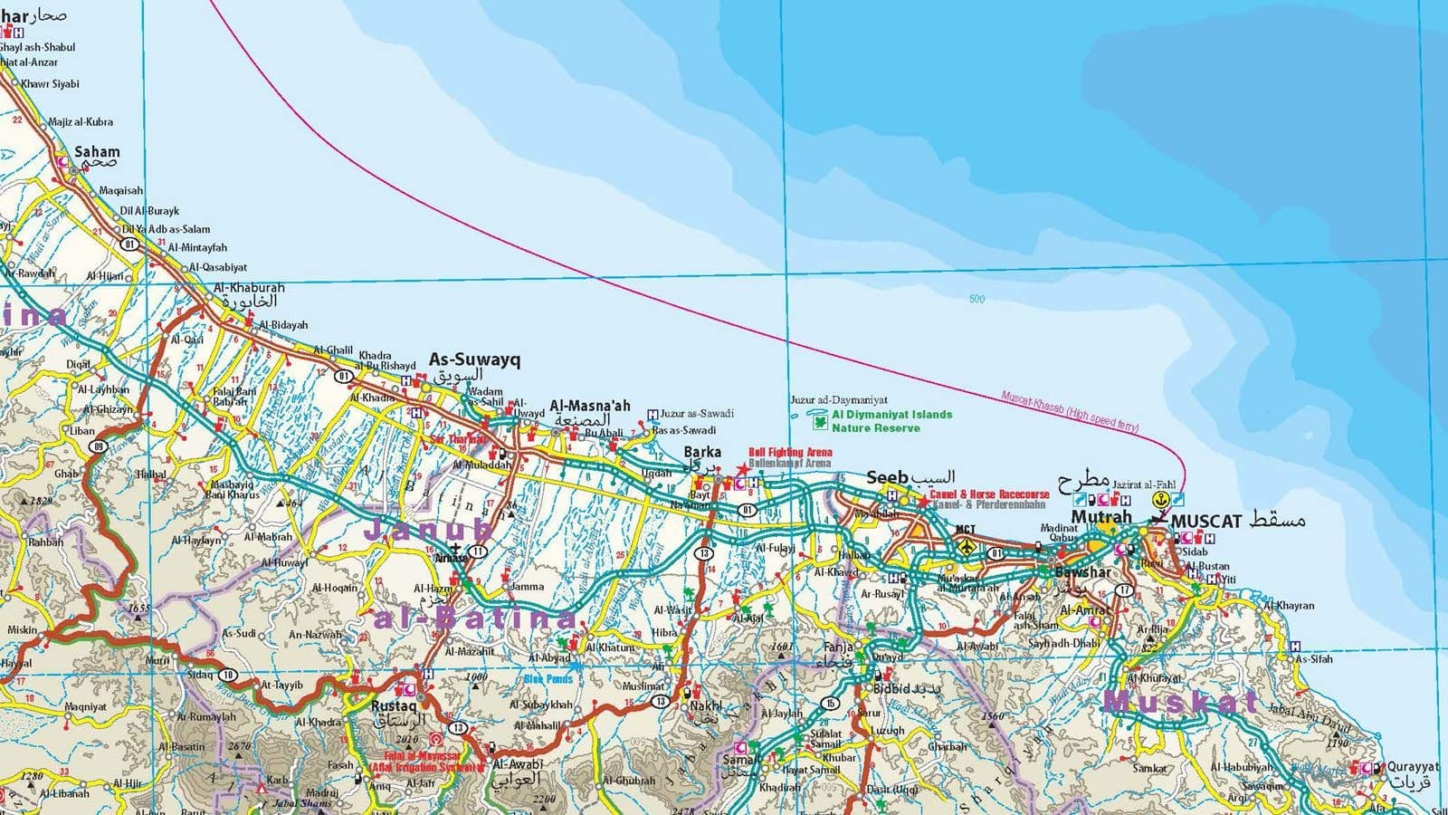 Oman Road Map - Reise