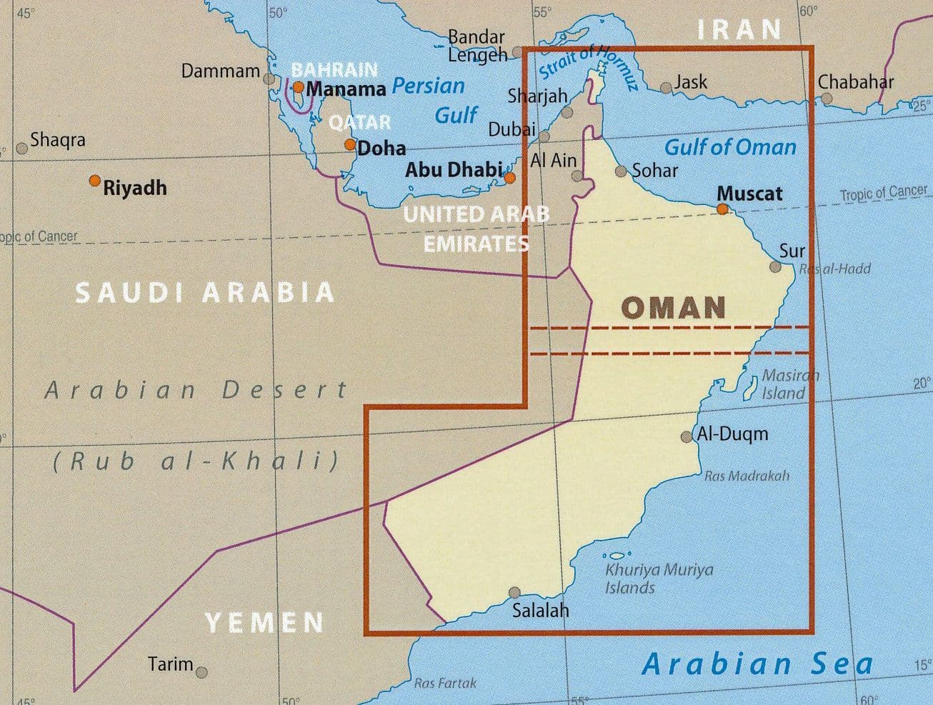 Oman Road Map - Reise