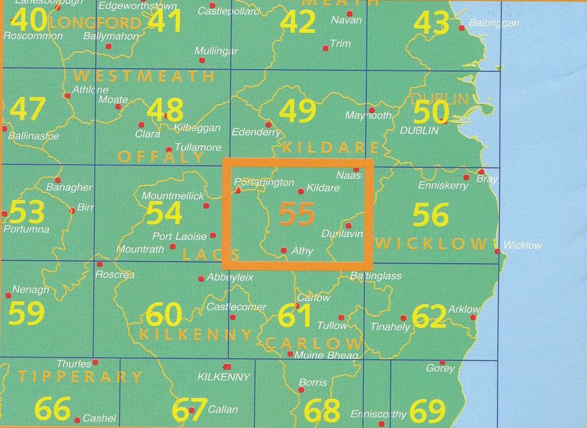 Ordnance Survey Ireland 1 50 000 - Map 55 - Kildare / Laois / Wicklow