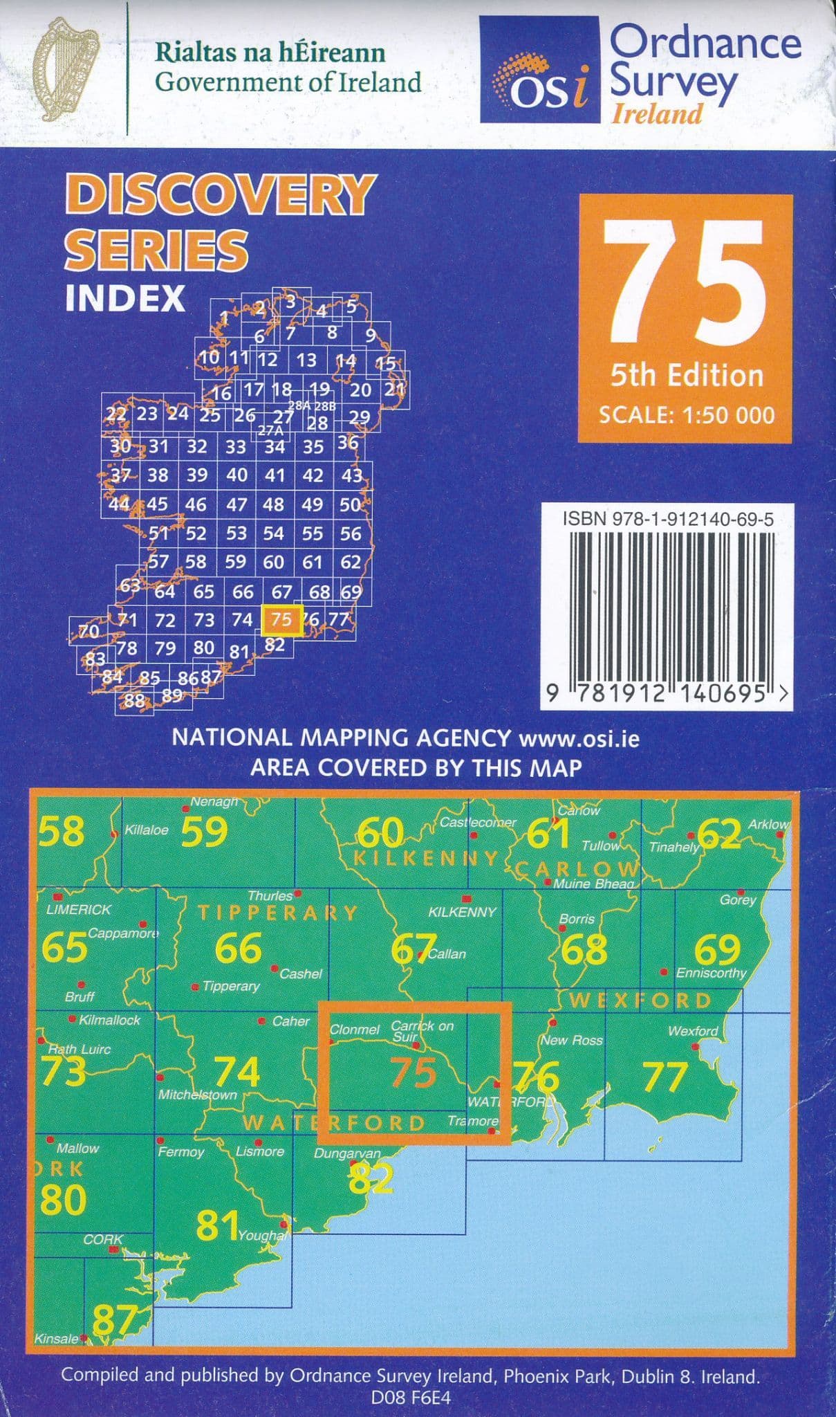 Ordnance Survey Ireland 1 50 000 - Map 75 - Kilkenny /Tipperary ...