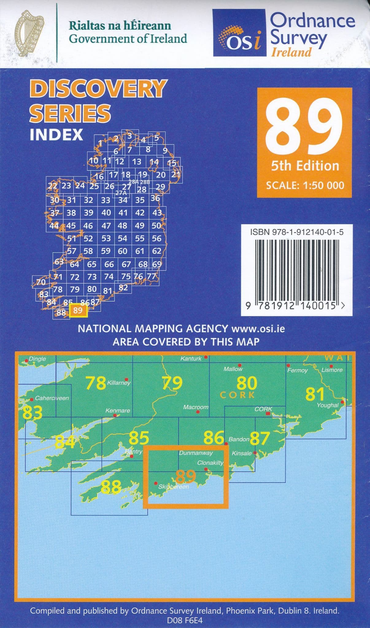 Ordnance Survey Ireland 1 50 000 - Map 89 - Cork Skibbereen