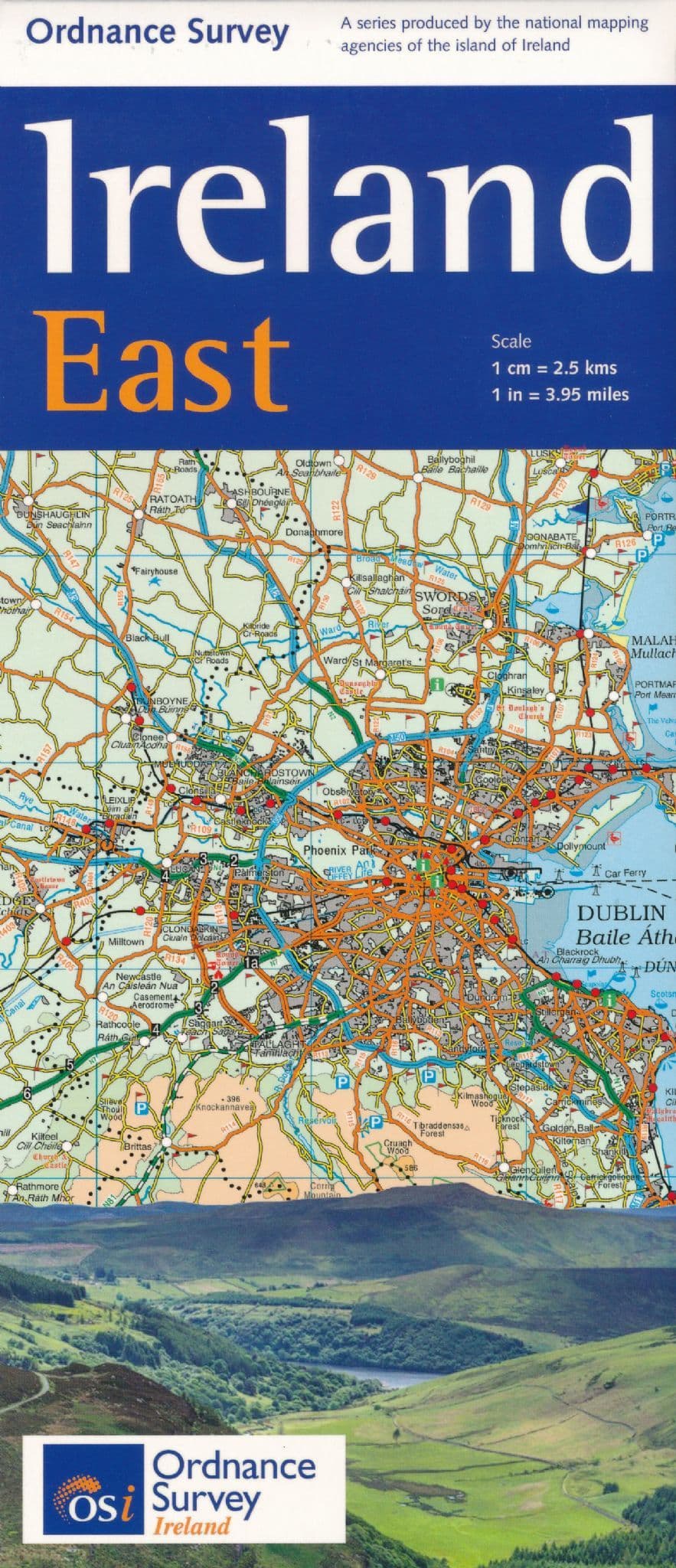 Ordnance Survey Ireland Road Map - East - 1 250 000
