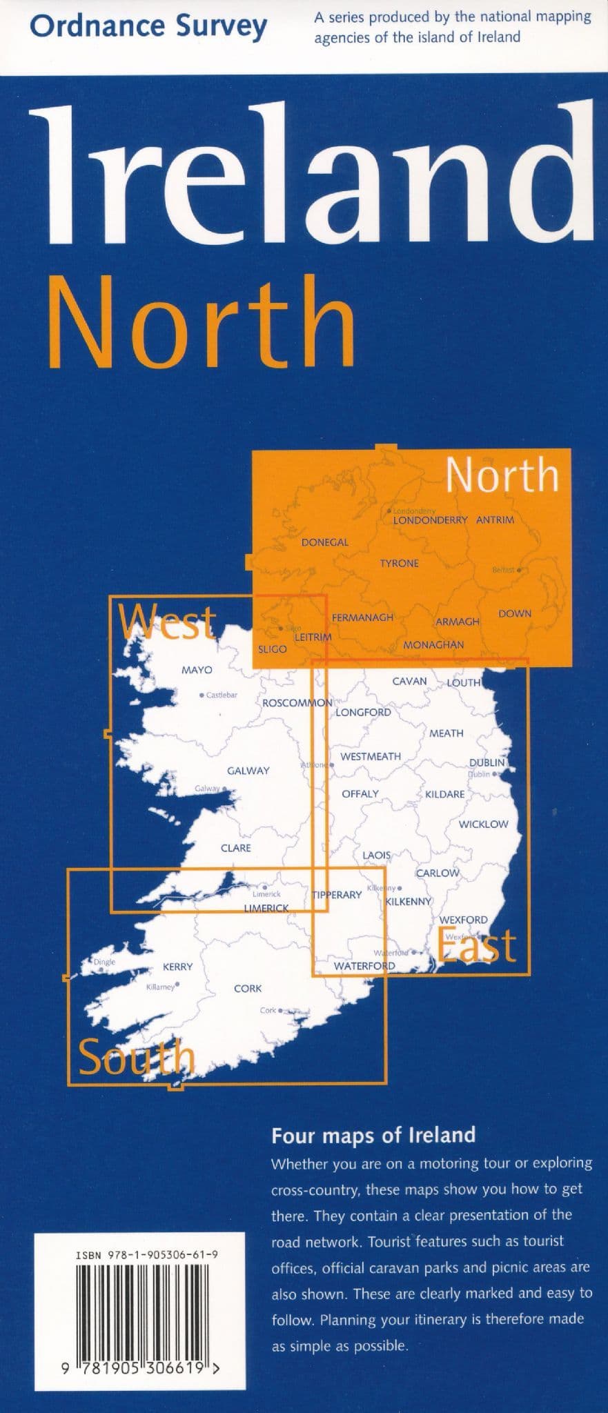 Ordnance Survey Ireland Road Map - North - 1 250 000
