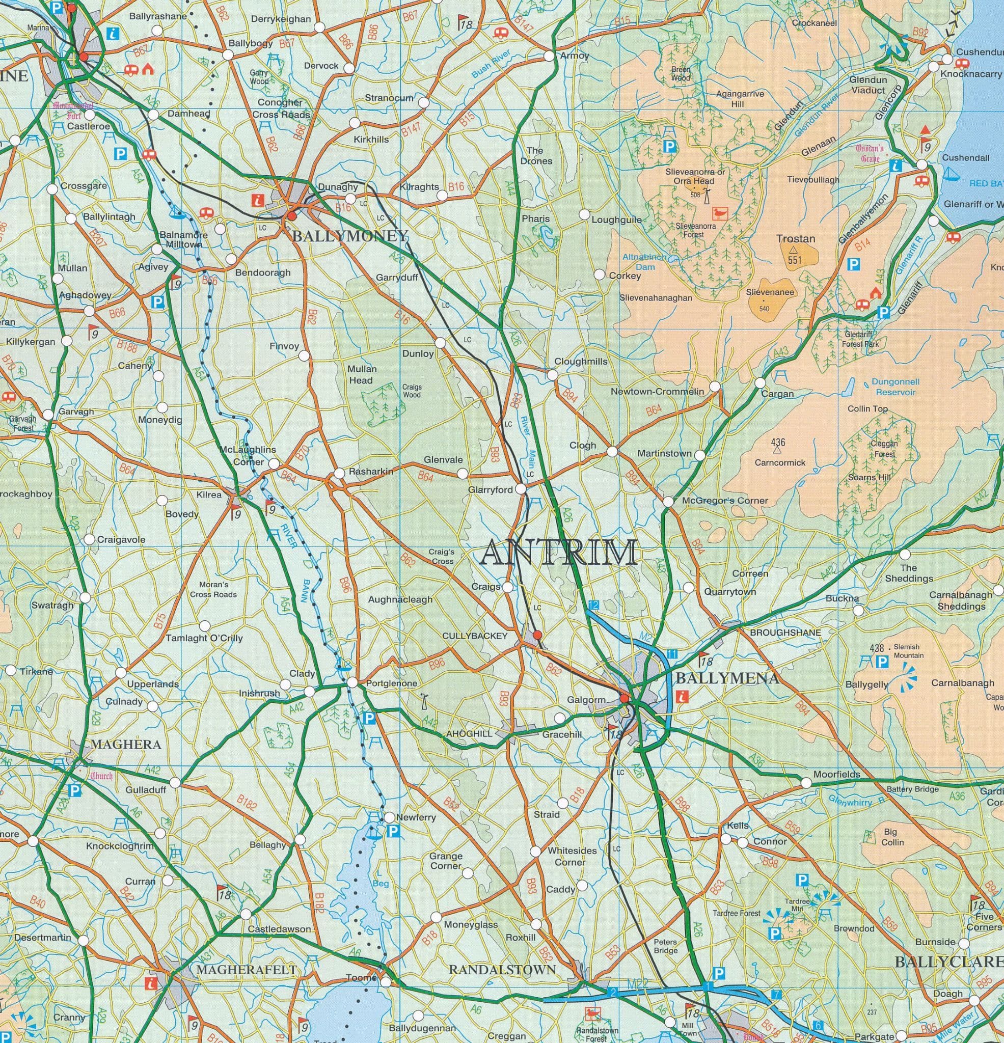 Ordnance Survey Ireland Road Map - North - 1 250 000