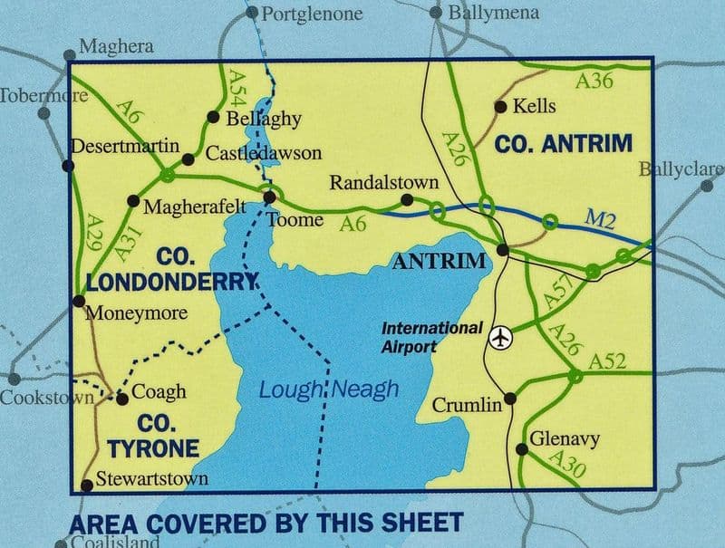 Ordnance Survey Northern Ireland 1 50 000 - Map 14 - Lough Neagh Antrim ...