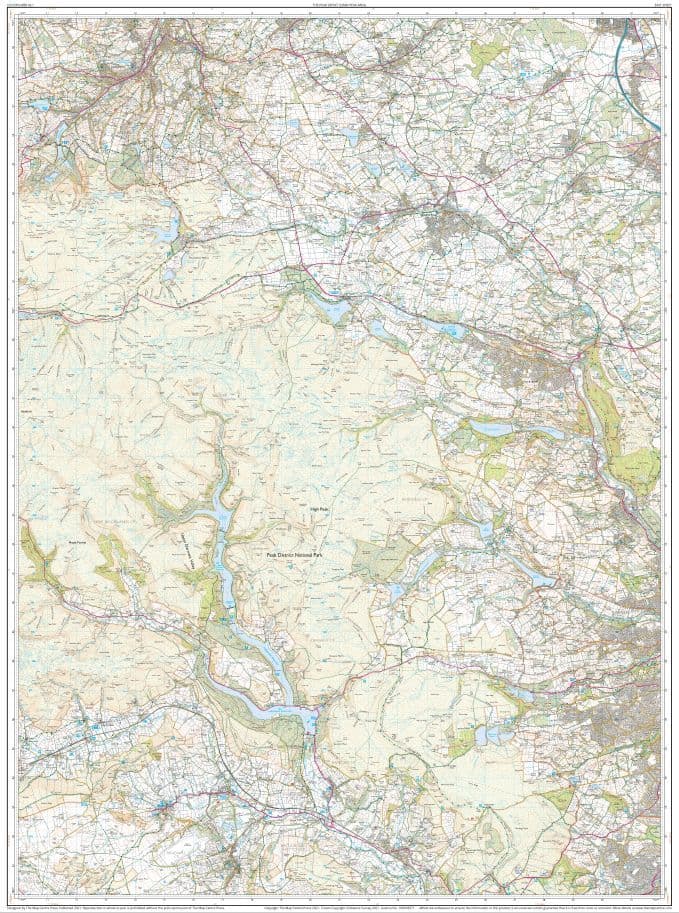 Ordnance Survey OL 1 The Peak District - EAST Sheet FLAT