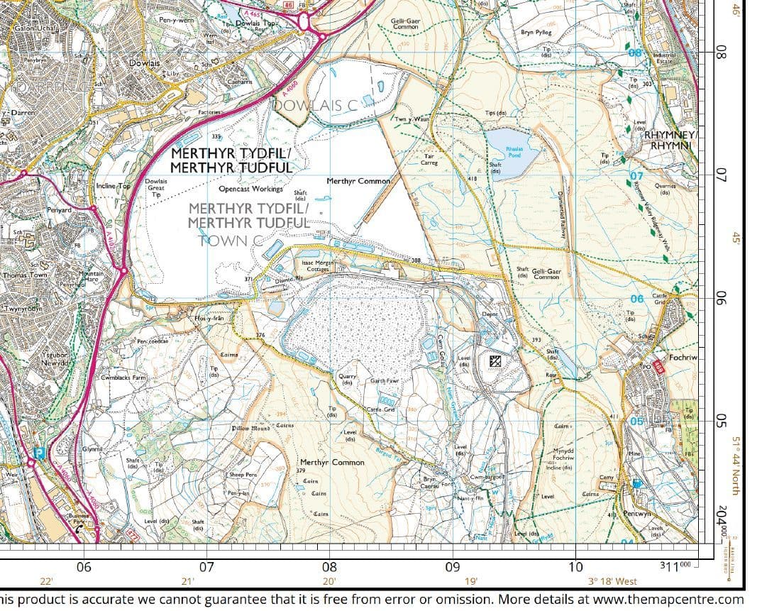 Ordnance Survey OL 12 Brecon Beacons Western - East Side - FLAT