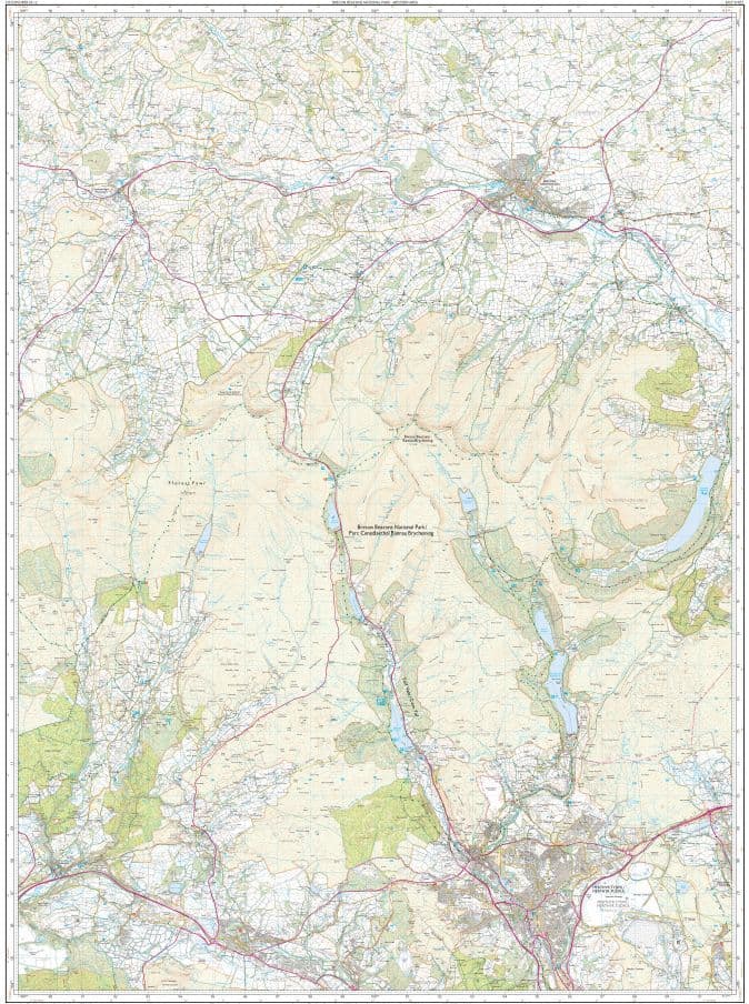 Ordnance Survey OL 12 Brecon Beacons Western - East Side - FLAT