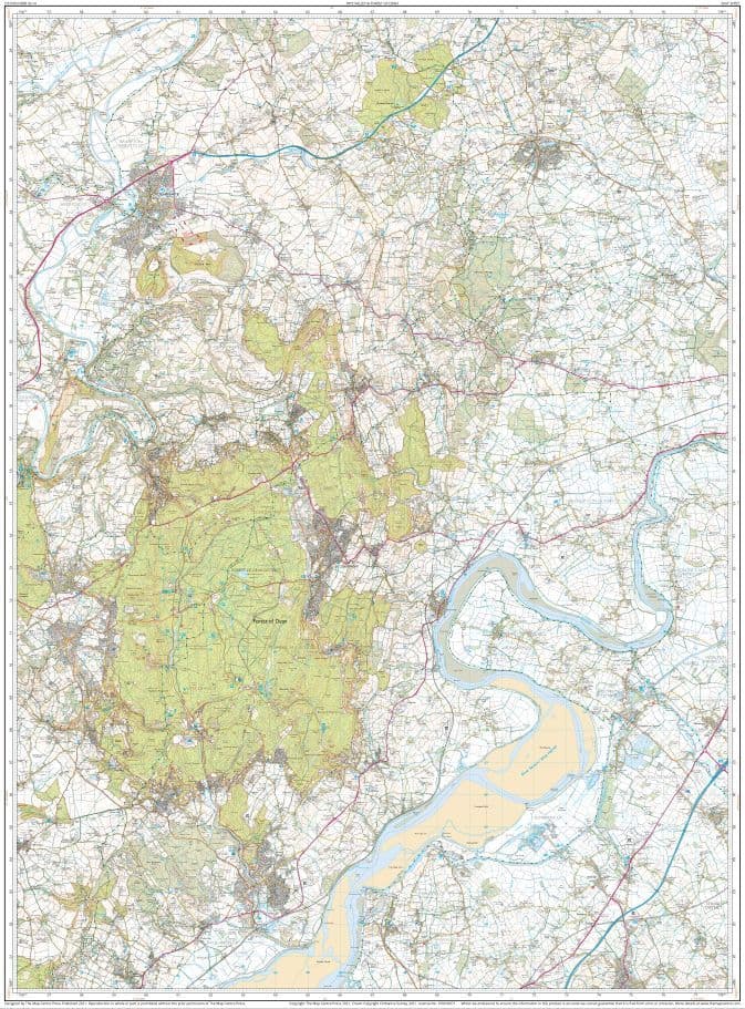 Ordnance Survey OL 14 Wye Valley & Forest of Dean - East Side - FLAT
