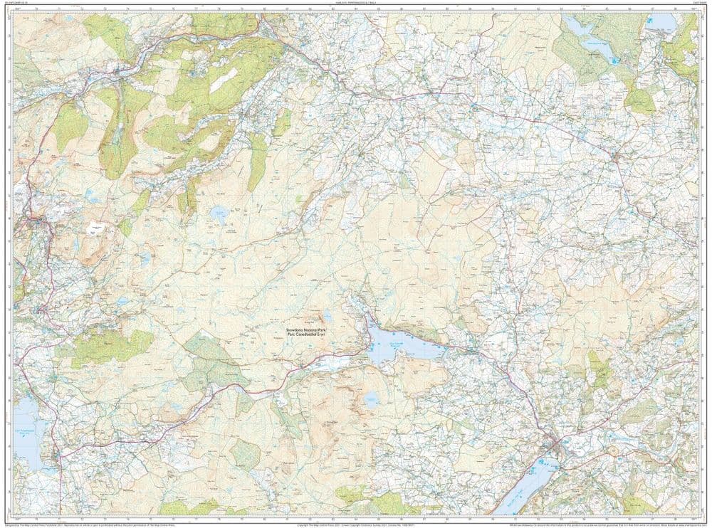 Ordnance Survey OL 18 Harlech Porthmadog & Y Bala - East Side FLAT