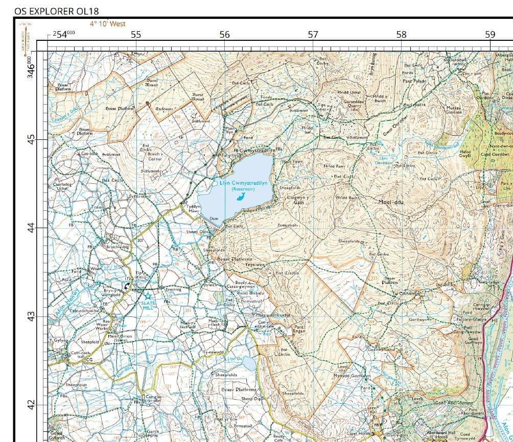 Ordnance Survey OL 18 Harlech Porthmadog & Y Bala - West Side FLAT