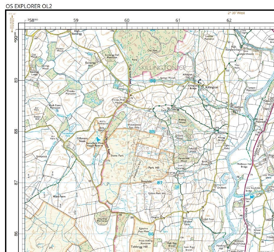 Ordnance Survey OL 2 Yorkshire Dales WEST Sheet FLAT