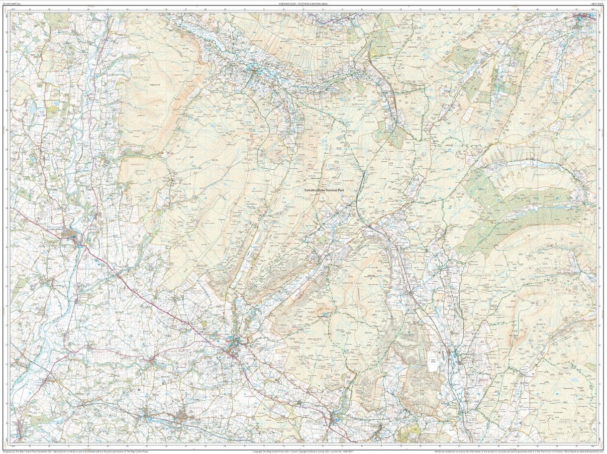Ordnance Survey OL 2 Yorkshire Dales WEST Sheet FLAT
