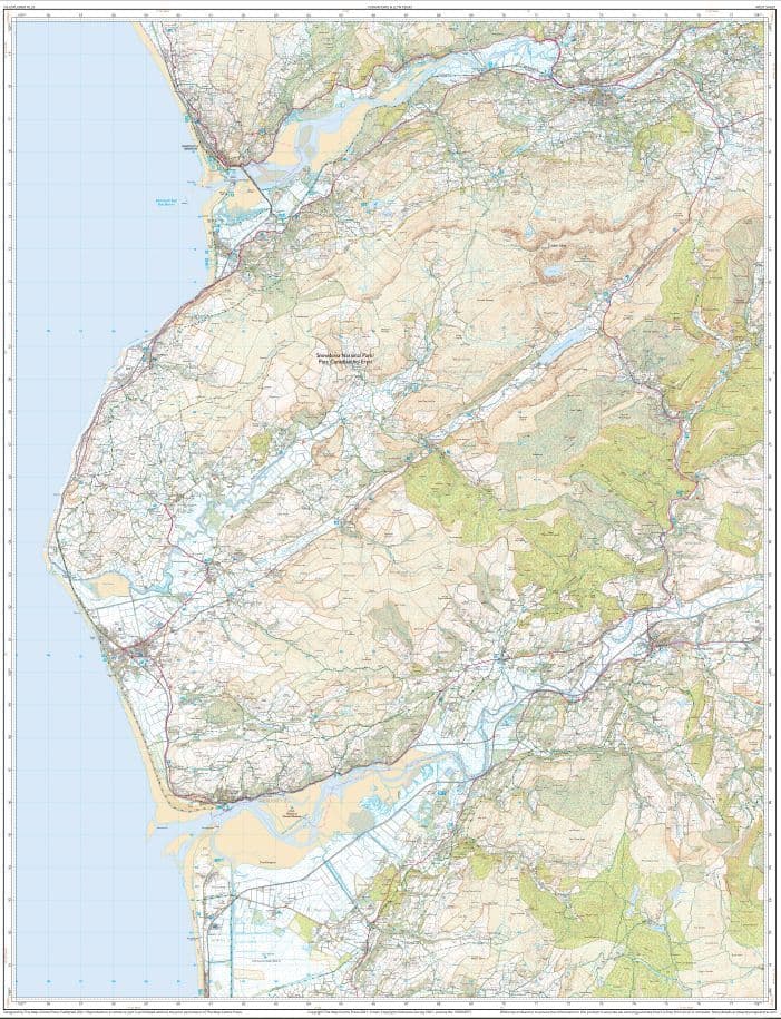 Ordnance Survey OL 23 Cadair Idris & Llyn Tegid - West Side FLAT