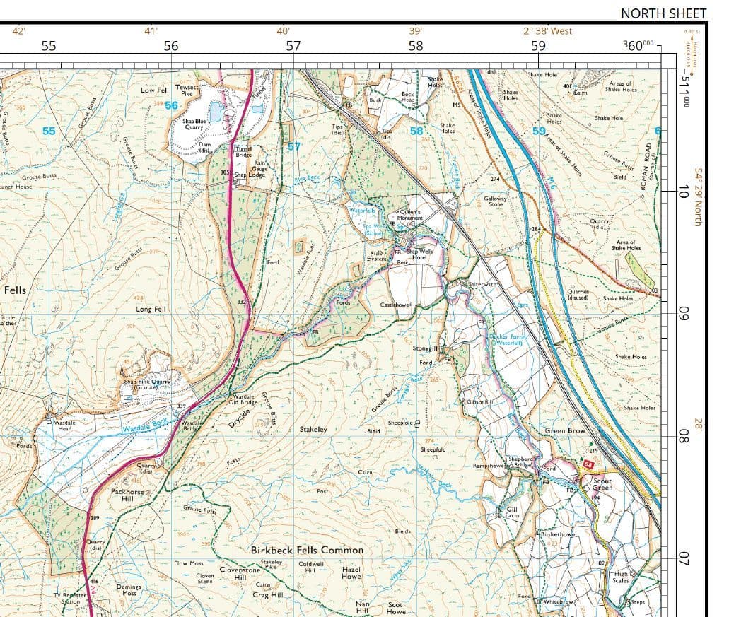 Ordnance Survey OL 7 English Lakes - South East - NORTH Sheet FLAT