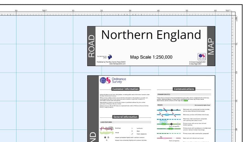 Ordnance Survey Road Map 4 - Northern England - Wall Map - 2024