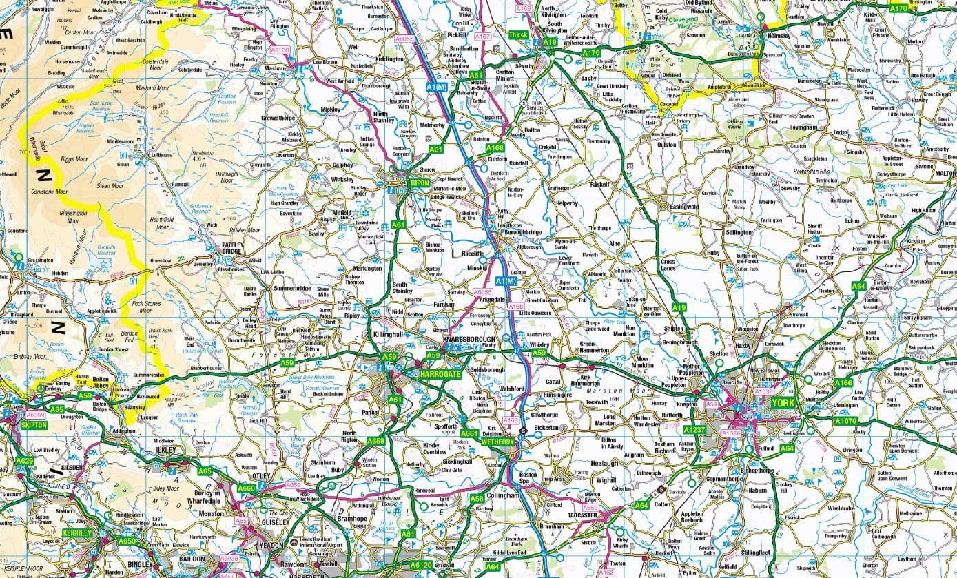 Ordnance Survey Road Map 4 - Northern England - Wall Map - 2024