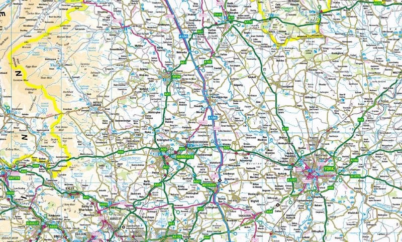 Ordnance Survey Road Map 4 - Northern England - Wall Map - 2024