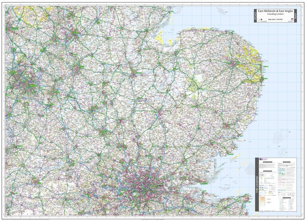 Ordnance Survey Road Map 5 - East Midlands & East Anglia incl London ...