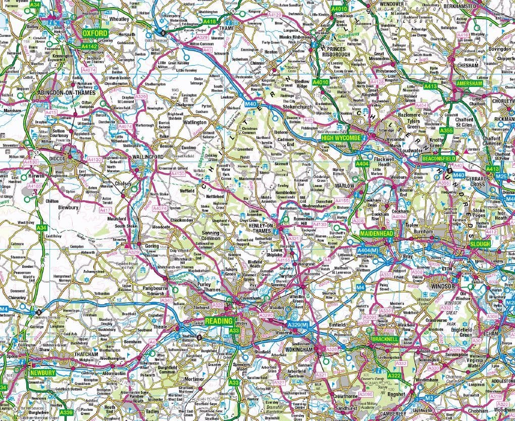 Roads Map Of Southeast England Portsmouth, South East England,